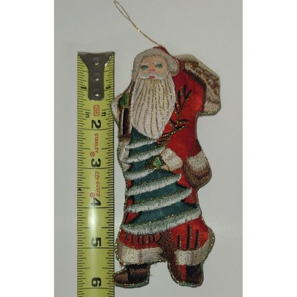Handmade | Holiday | Vintage Embroidered Plush Small Santa Claus With ...